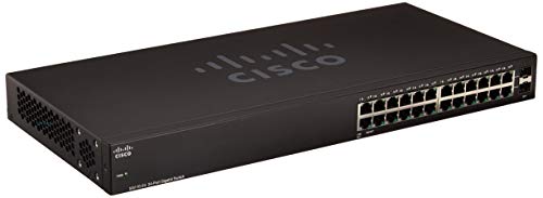 Cisco Refresh SG110-24 Desktop Switch with 24 Gigabit Ethernet (GbE) Ports Plus 2 Combo Mini-GBIC SFP, Small Business Product, Limited Hardware Warranty (SG110-24-NA-RF)