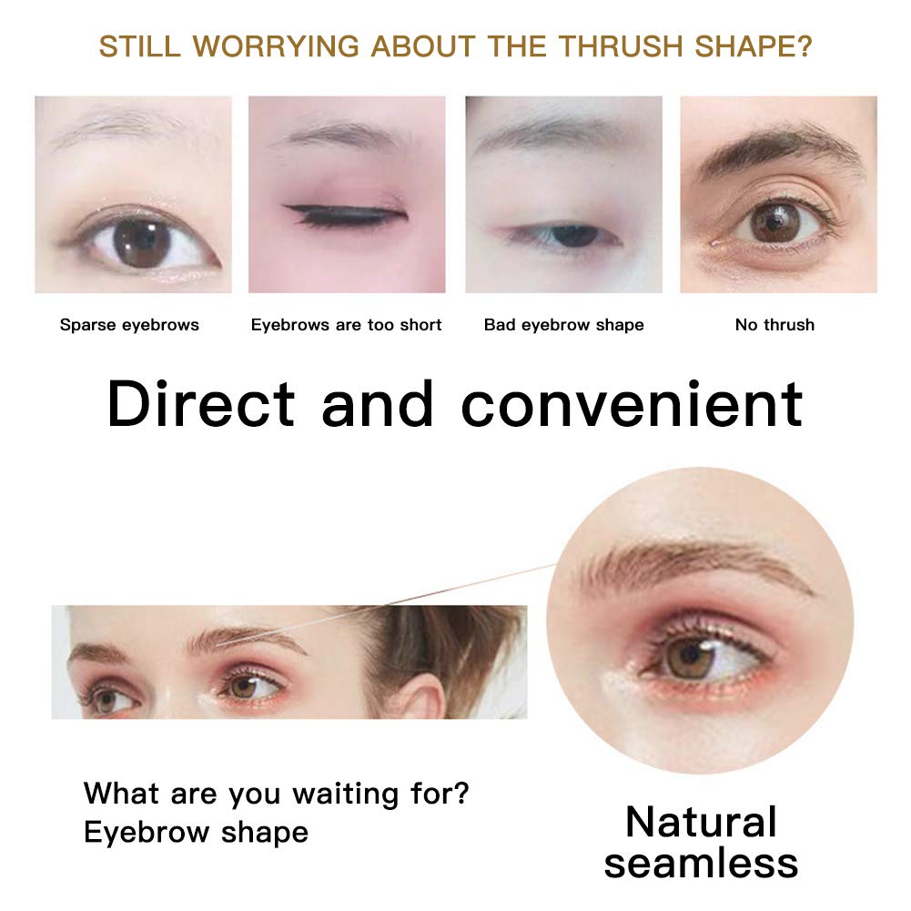 DAGEDA Brown 40 Pairs 4 PC 4D Eyebrow Transfers Stickers, Long Lasting Natural Waterproof Bionic Eyebrow Water Transfer Tattoo Eyebrow Sticker For Woman Man Makeup Tool(#ZX-008)