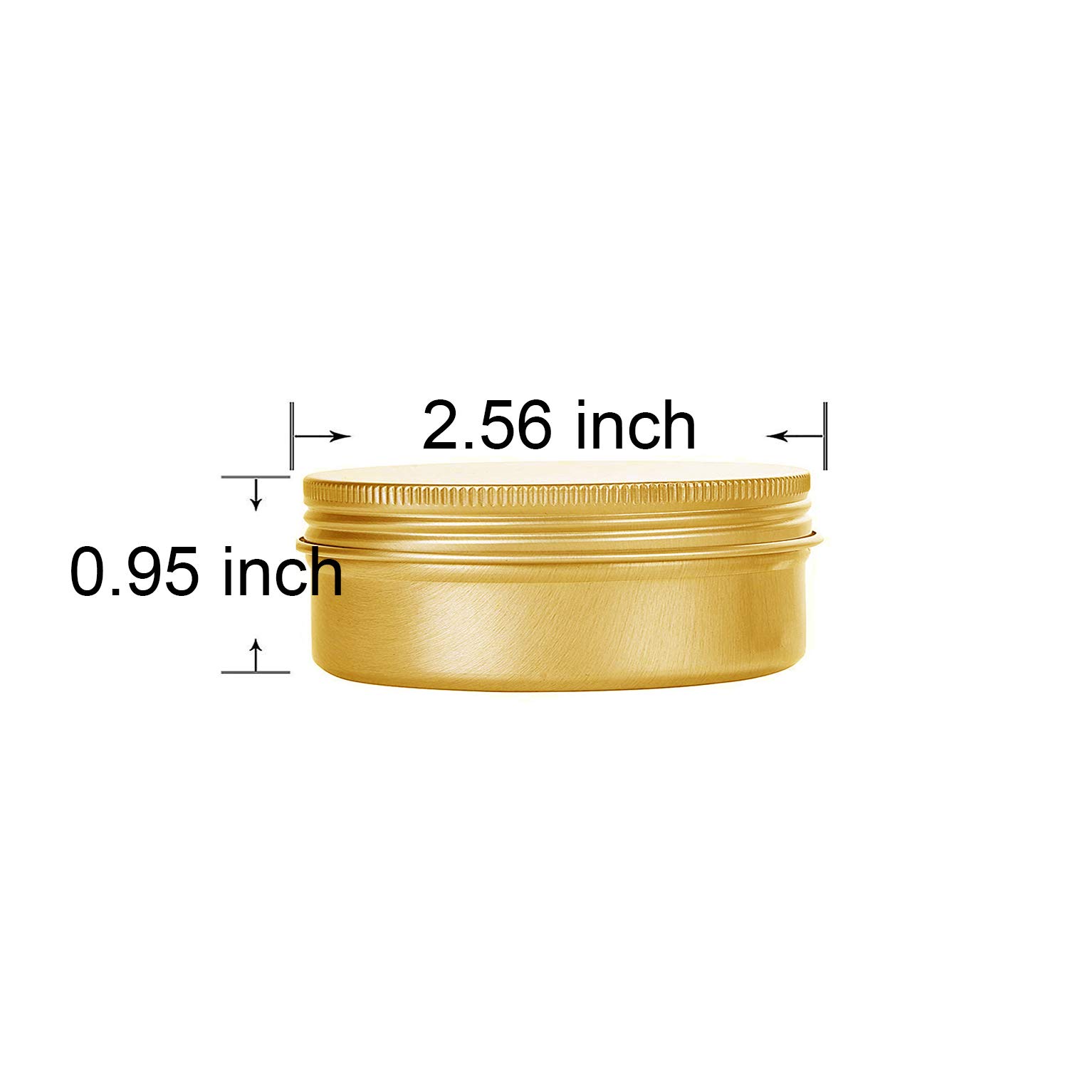 2 Ounce Aluminum Tin Jar Refillable Containers 60 ml Aluminum Screw Lid Round Tin Container Bottle for Cosmetic, Lip Balm, Cream, 20 Pcs Gold