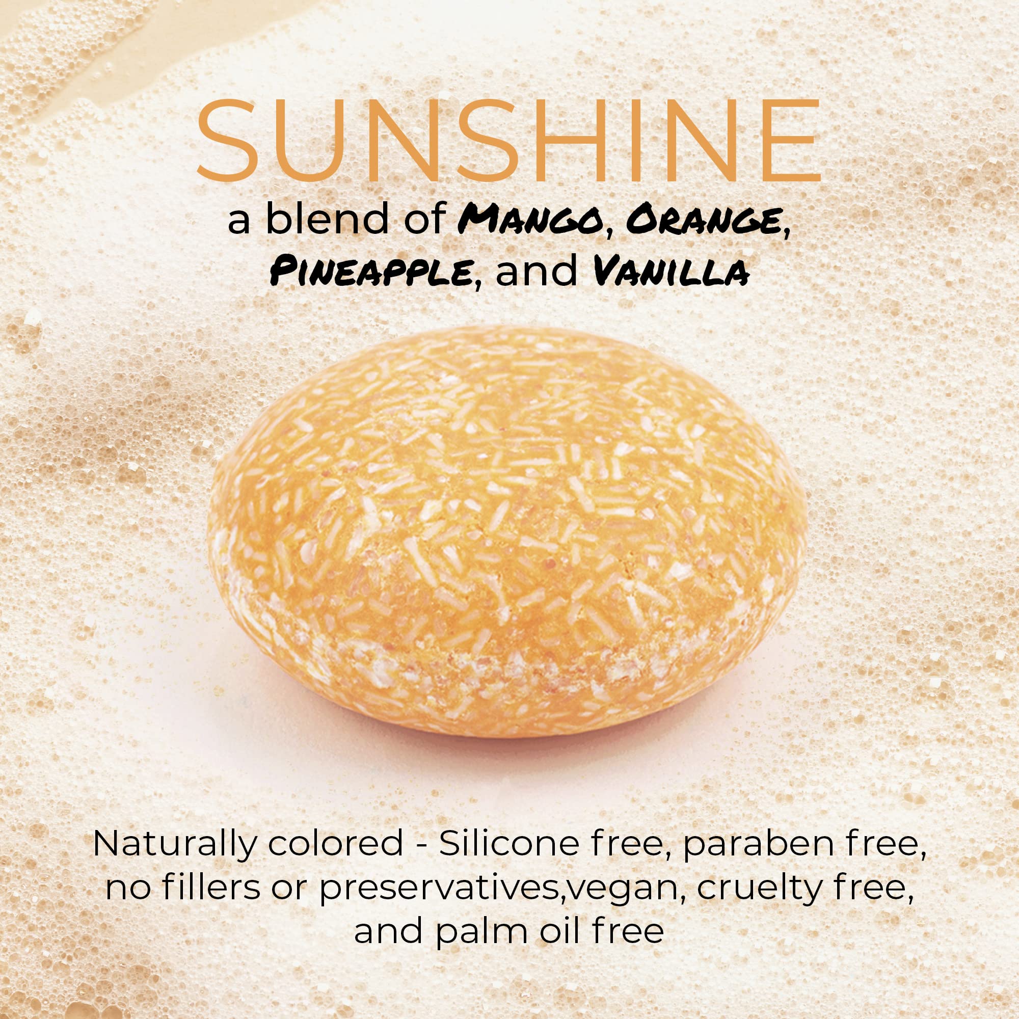 Suds & Co. Solid Shampoo Bar, Zero Waste Shampoo, Natural Shampoo Bar Soap, Sustainable, Eco-Friendly Hair Care - Sunshine, 3.0 Ounce