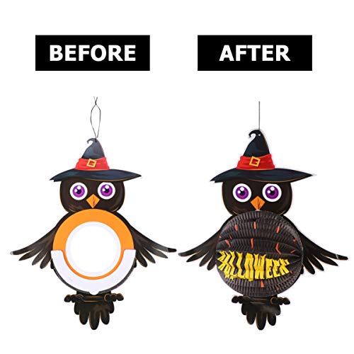 EXCEART 2pcs Halloween Party Hanging Sign Trick or Treat Plaque Honeycomb Ball Decor for Home School Haunted House