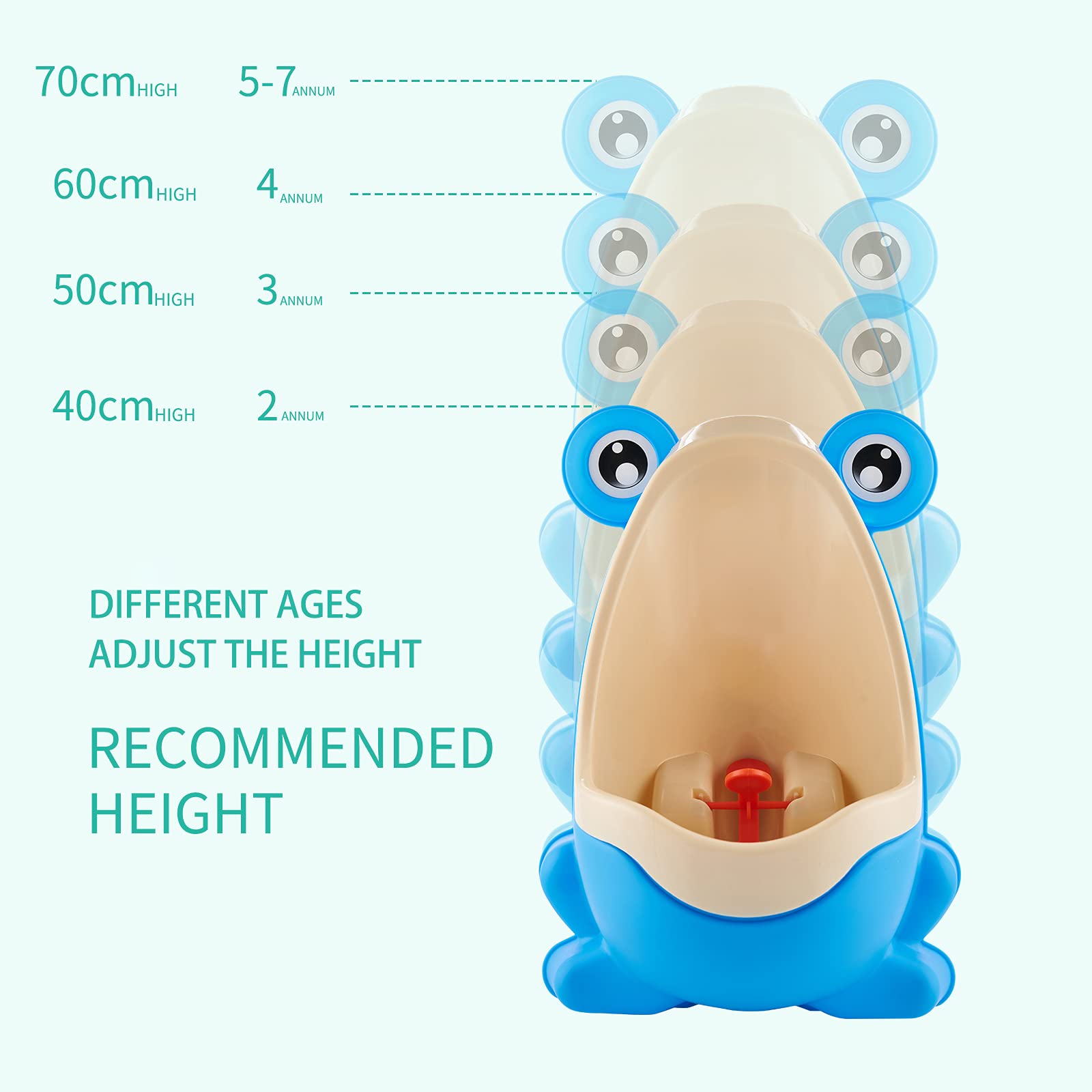 Facelivo No-Touch Cleaning Cute Frog Potty Pee Training Urinal for Toddler Boys, with Funny Aiming Target - Blue