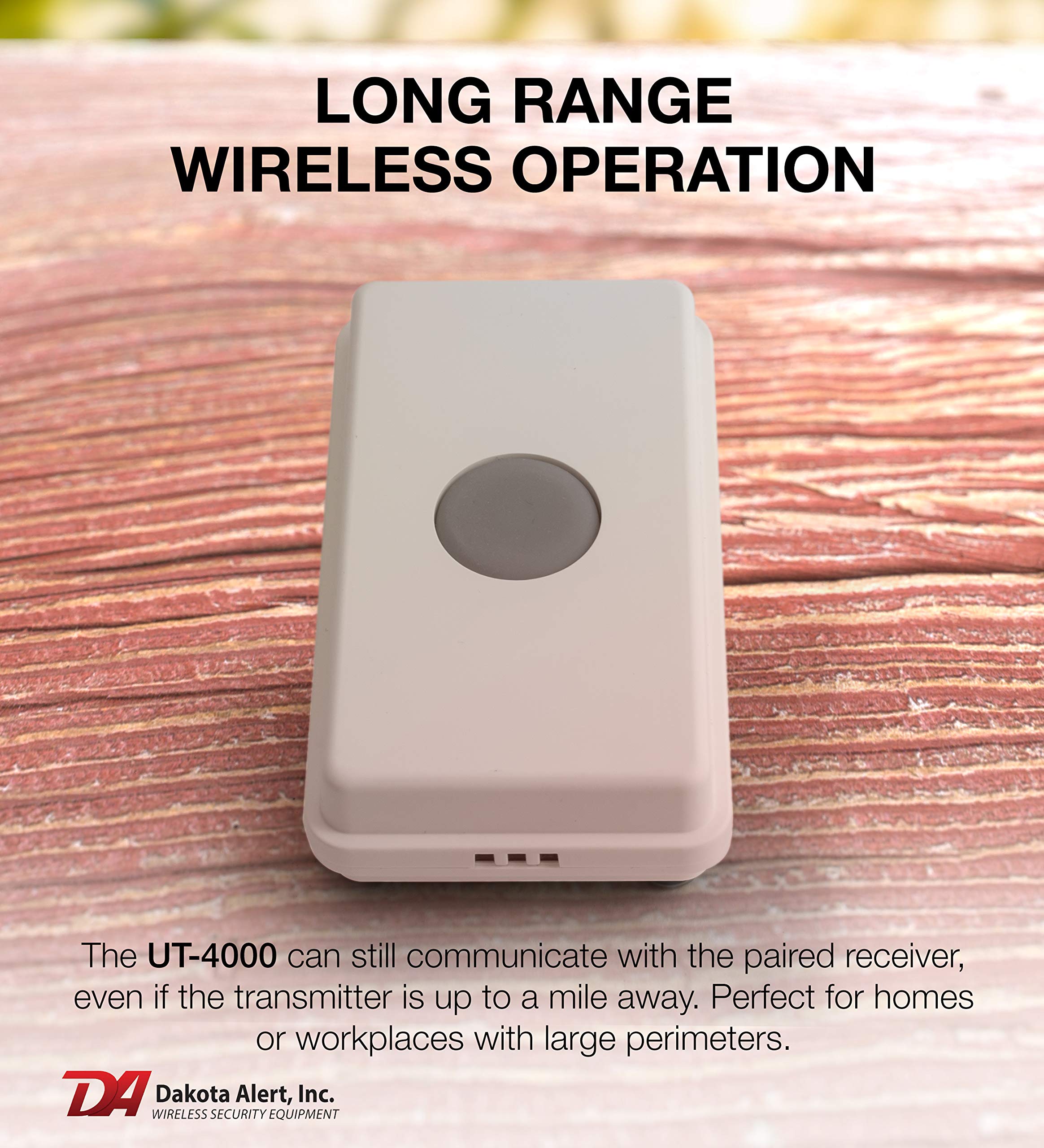 Dakota Alert UT-4000, Universal Transmitter for Wireless Home Security & Doorbell-1 Mile Long Range, Compatible with 4000 Series Receiver, Driveway Alarms Wireless, Mailbox Alert, Weatherproof Sensor