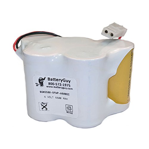 BatteryGuy ELB-0604N Replacement 6V 5500mAh Nickel Cadmium Emergency Lighting Battery Brand Equivalent (Rechargeable)