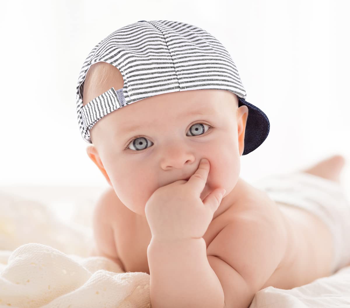 Baby Boy Baseball Cap Striped Sunhat Letter Sun Protection Hat,Sun Hat for Baby Boy and Baby Girl (Gray, 1pcs)