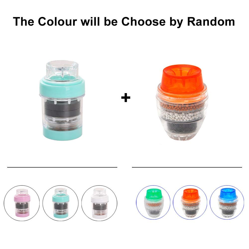 2 Pack Faucet Water Filters Water Purifier Faucet Kitchen Faucet Water Filter with a Filter Element No-Cracking No-Leakage Fast Flow Kitchen Faucet Water Filter Fits Standard Faucets Easy Install