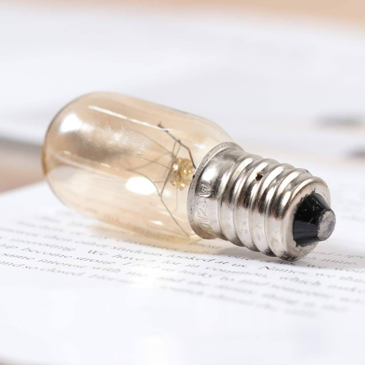 2PCS 25W E14 220-230v Oven Light Bulb Refrigerator Fridge Light Bulb Retro Tungsten Filament Lamp Bulbs Warm Yellow Light for Daily Use