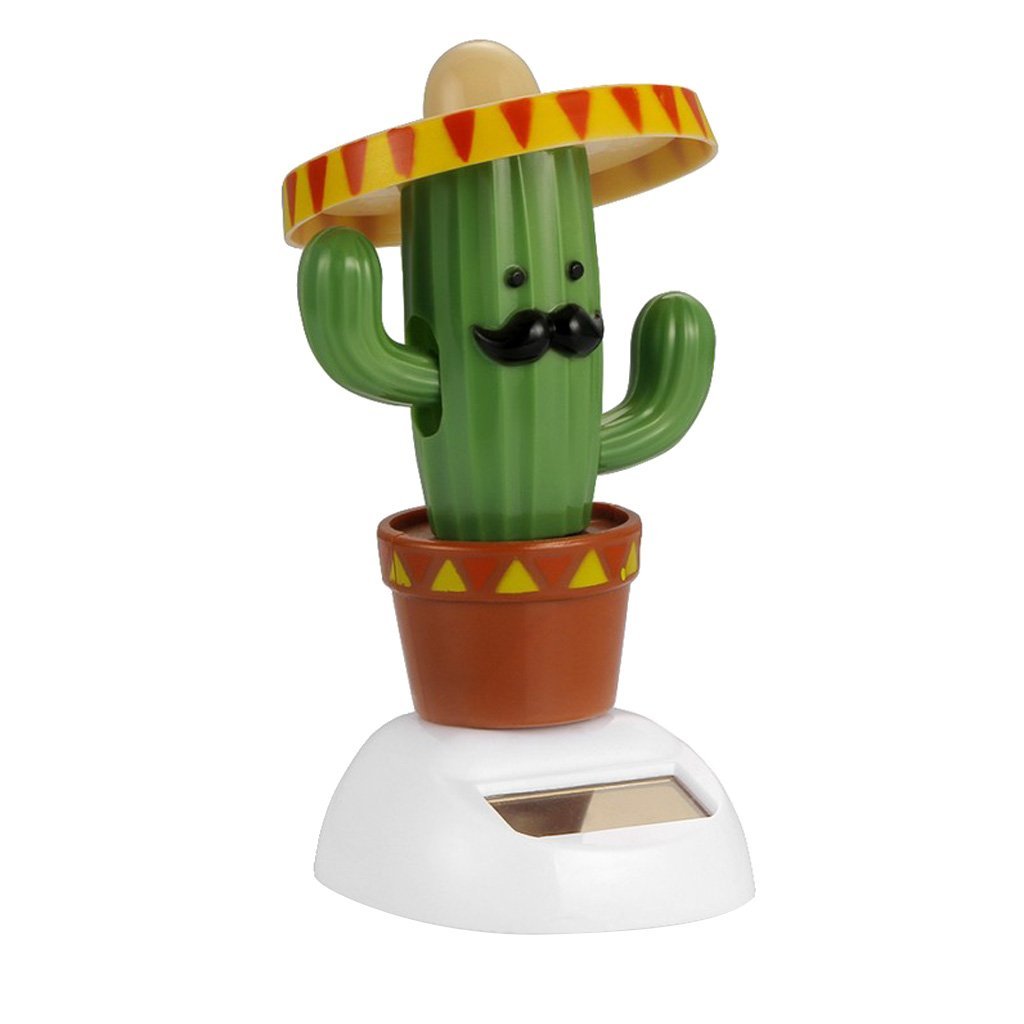 2pcs Solar Powered Car Toy Animal Solar Powered Dancing Dolls Dancing Cactus Crane Home Car Ornament Kids Toys Gifts