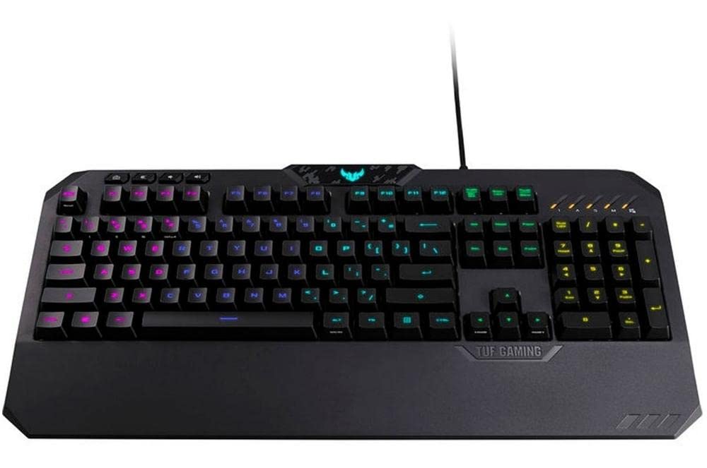 ASUS Mechanical Membrane RGB PC Gaming Keyboard - TUF K5 | Programmable Onboard Memory | Dedicated Media Controls, Aura Sync RGB Lighting | Spill, Sweat & Abrasion Resistant - Highly Durable | Black
