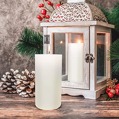 Ivory Pillar Candles, 3x4 Inch Unscented Off-White Dripless Long Lasting Slow Burning Cylinder Candles for Home, Wedding, Party ( 45 Hours), 6 Packs