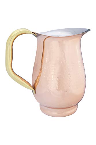 Creative Co-Op 42 oz. Hammered Stainless Steel Pitcher, Copper