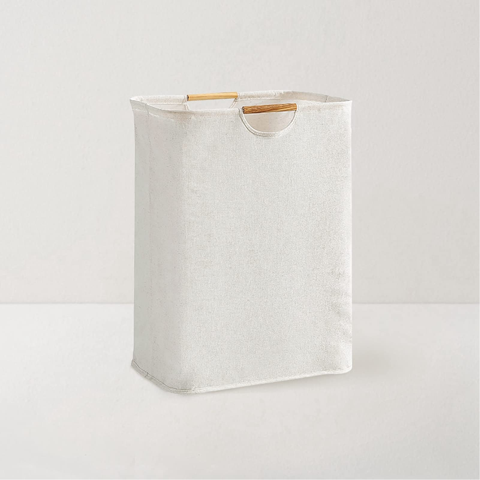 Large Laundry Basket Waterproof Laundry Hamper with Wooden Handle Dirty Clothes Basket Storage Basket Laundry Bin for Household Bathroom(Small)