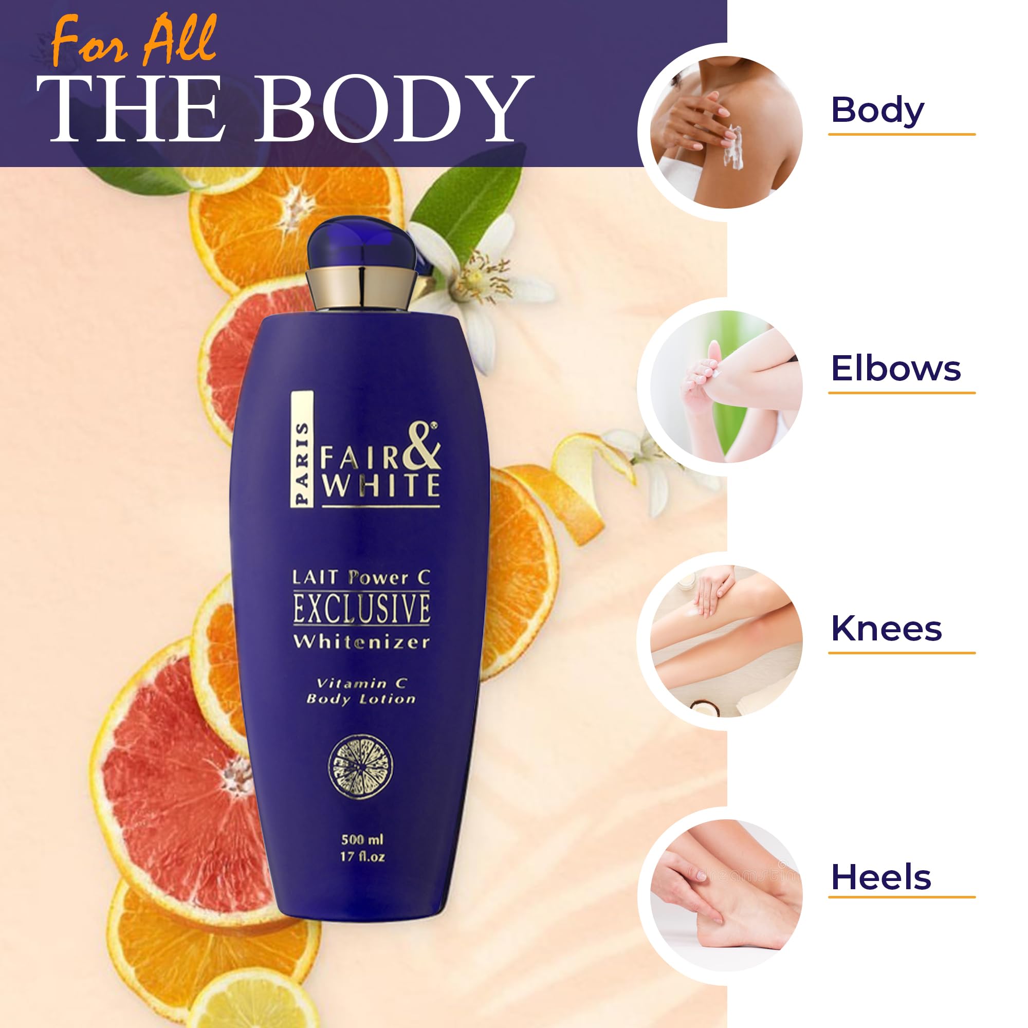 FAIR & WHITE Exclusive Body Lotion with Pure Vitamin C, 500ml / 17fl.oz