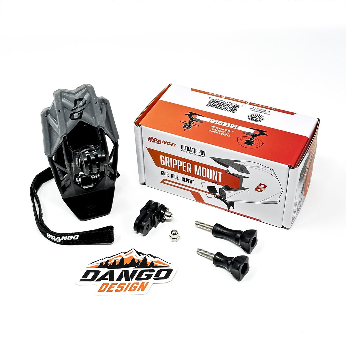 Dango Design Gripper Mount - Universal Clamp Mount for Action Cameras, Use as a Mount on Motorcycle, Powersports Helmets & More - Bomber Blue
