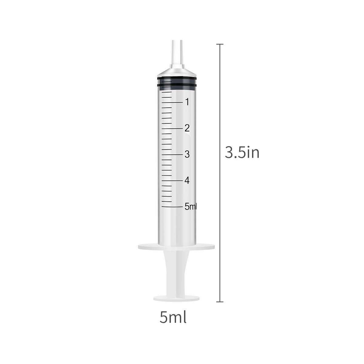 6 Pack – 5ml Plastic Syringe with Measurement, No Needle Suitable for Refilling and Measuring Liquids, Feeding Pets, Oil or Glue Applicator