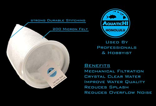 AquaticHI 8 Pack Felt Filter Socks, 200 Micron, 4 Inch Ring by 14 Inch Long, for Freshwater/Saltwater Aquariums, Ponds, Use in Sumps/Overflows