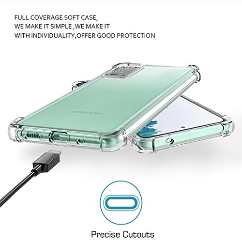 Osophter for Galaxy S20 FE 5G Case Clear Transparent Reinforced Corners TPU Shock-Absorption Flexible Cell Phone Cover for Samsung Galaxy S20 FE 5G(Clear)