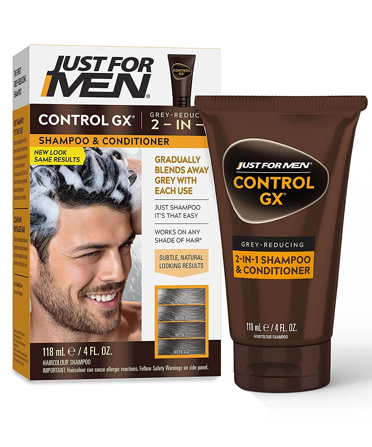 Just For Men Control Gx 4 Ounce 2-N-1 Shampoo & Conditioner (Pack of 2)
