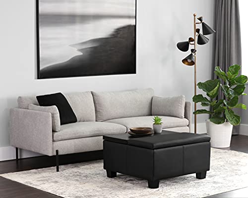 Aldo Lift Top Storage Ottoman Black - Black Wood