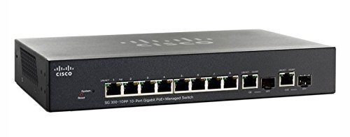 Cisco SG300-10PP-K9-NA 10-Port Gigabit PoE+ Managed Switch (Renewed)