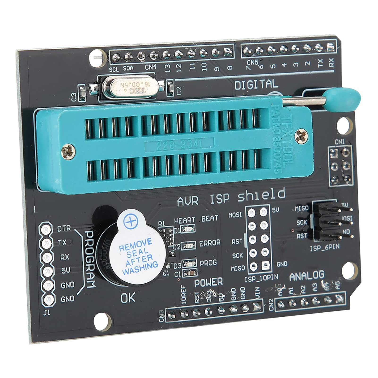 Programmer Expansion Board, AVR ISP Burning Burn Bootloader Module, with On-Board Buzzer and LED Indicator Light