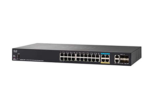 Cisco SG350X-24PD Stackable Managed Switch | 20 ports Gigabit | 4 Ports 2.5G Multigigabit | 375W PoE | 2 x 10G Combo + 2 x SFP+ | Limited Lifetime Protection (SG350X-24PD-K9-NA)