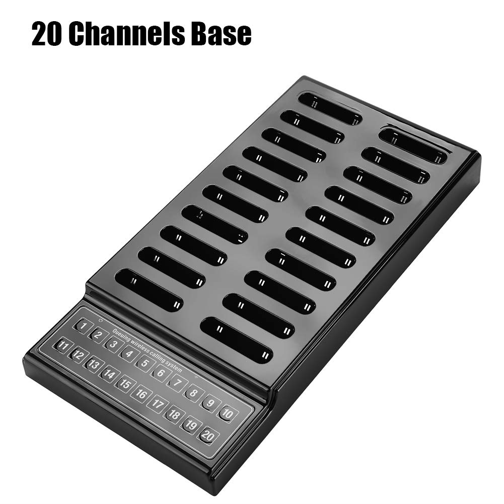 20 Channels Wireless Calling System, Restaurant Guest Paging System with Charging Dock and 20 Chargeable Pagers for Restaurant Food Truck Church Hospital