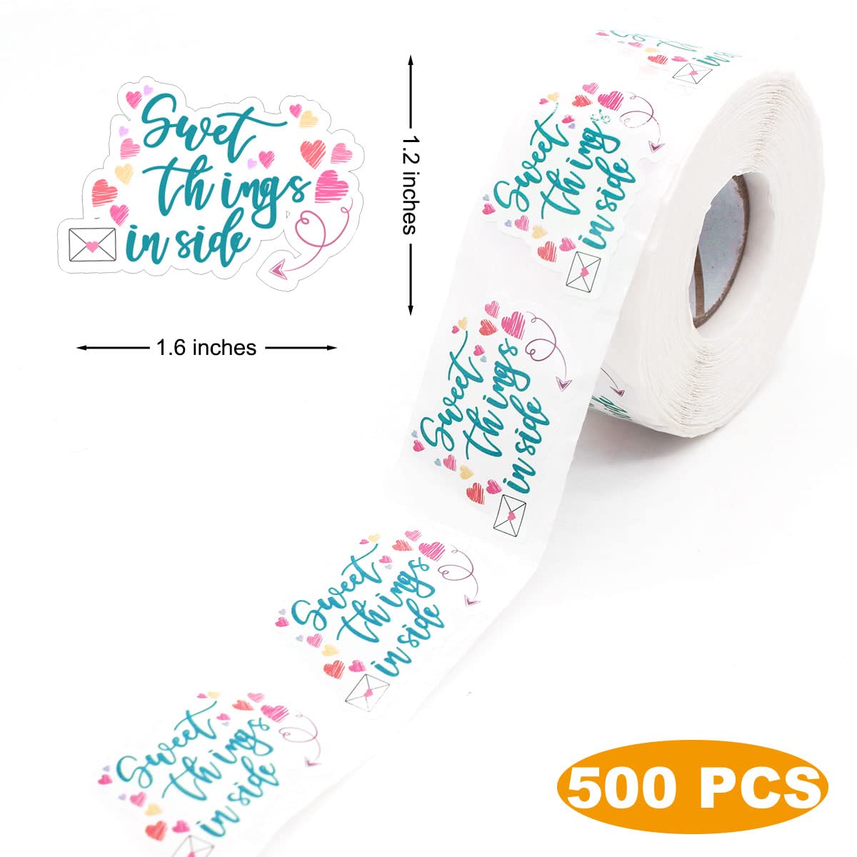 Muminglong 1.5 Inch Sweet Things in Side Sticker,Thank You Sticker, Small Business, Handmade Sticker,Packaging Sticker, 500 PCS