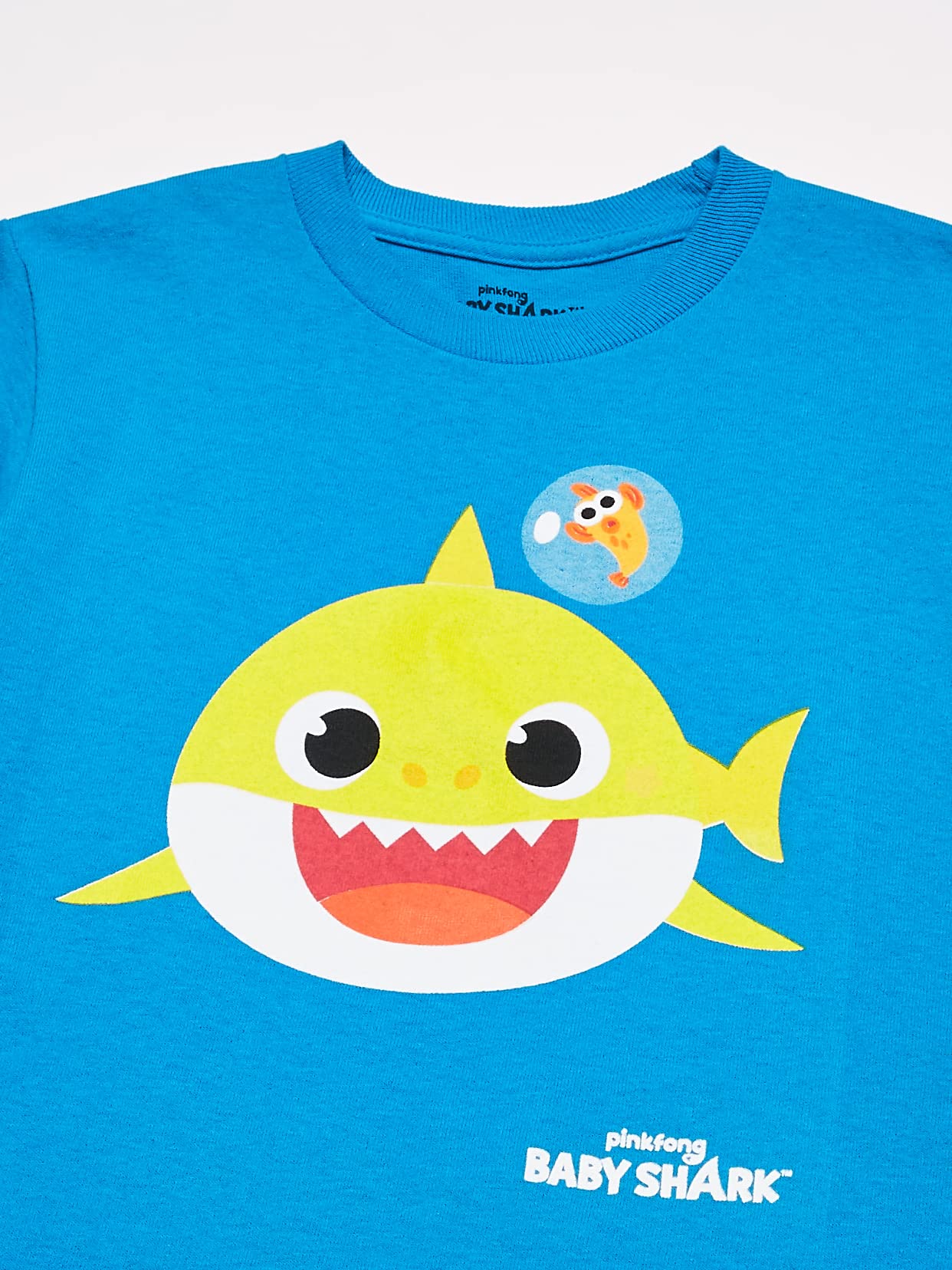 Pinkfong Boys' Toddler Baby Shark Short Sleeve T-Shirt, Turquoise, 3T