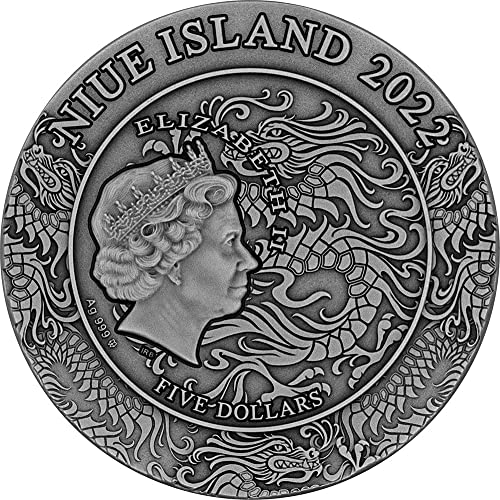 2022 DE Ancient Chinese Warriors PowerCoin Cao Cao Three Kingdoms Romance 2 Oz Silver Coin 5$ Niue 2022 Antique Finish