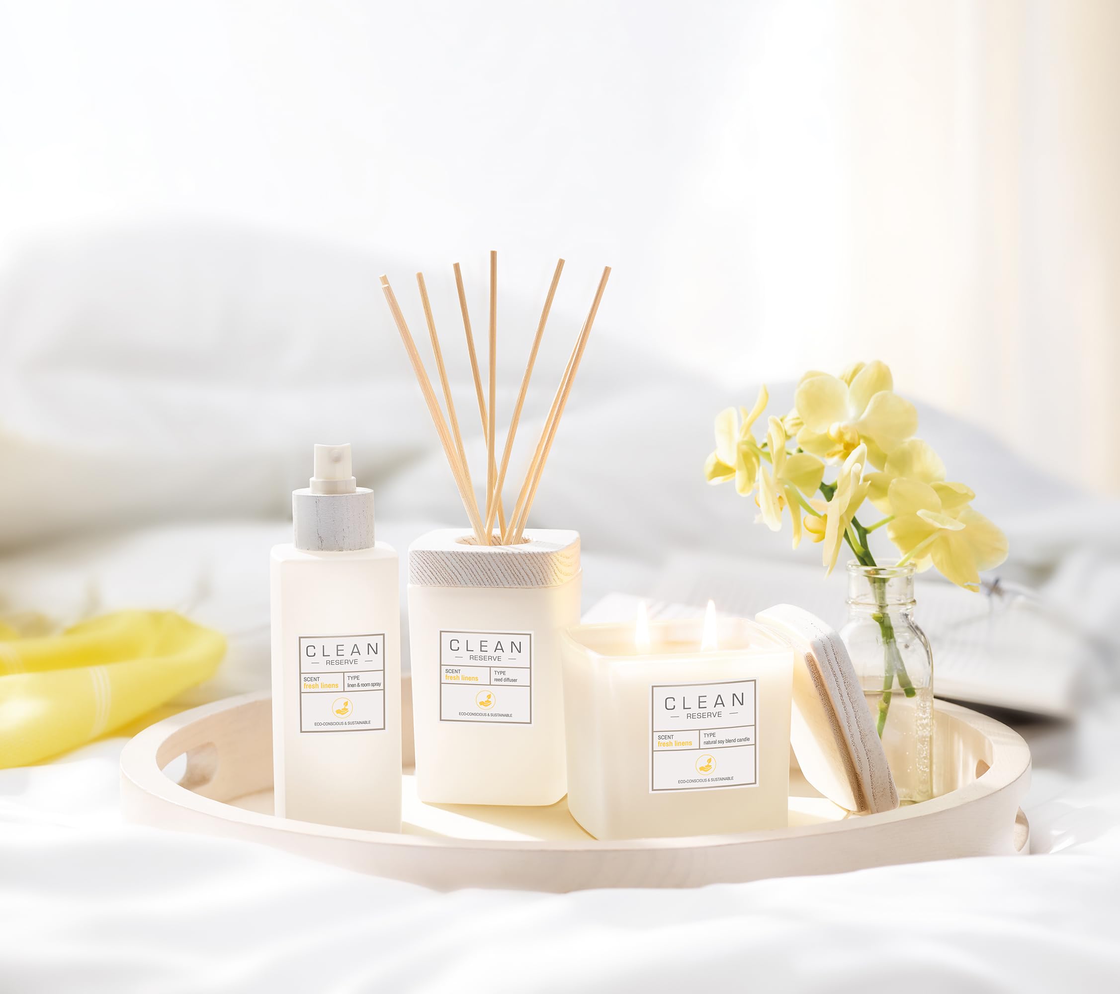 CLEAN RESERVE Home Candle | Natural Soy Blend Scented Candle | Premium Non-Toxic Candle Made with Sustainable Ingredients | Up to 40 Hour Burn Time | 8 oz