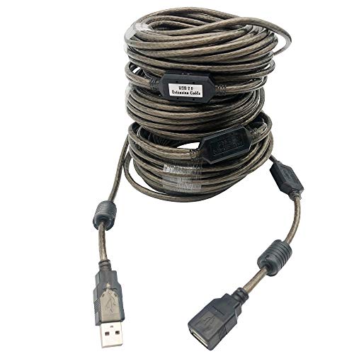 DAYEDZ 100 FT Hi-Speed USB 2.0 Active Extension Cable 30 M, Black USB Cord with Built-in Signal Booster Chipset Repeater, Type A Male to Female Connect PC/Printer/WiFi Antenna/Camera/Webcam