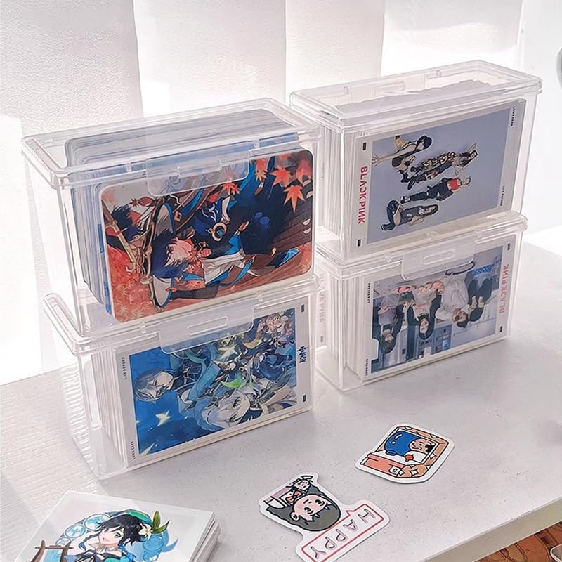 3.85 * 1.49 * 2.48 in Small Card Classification Box, INS Clear Desk Plastic Storage Container