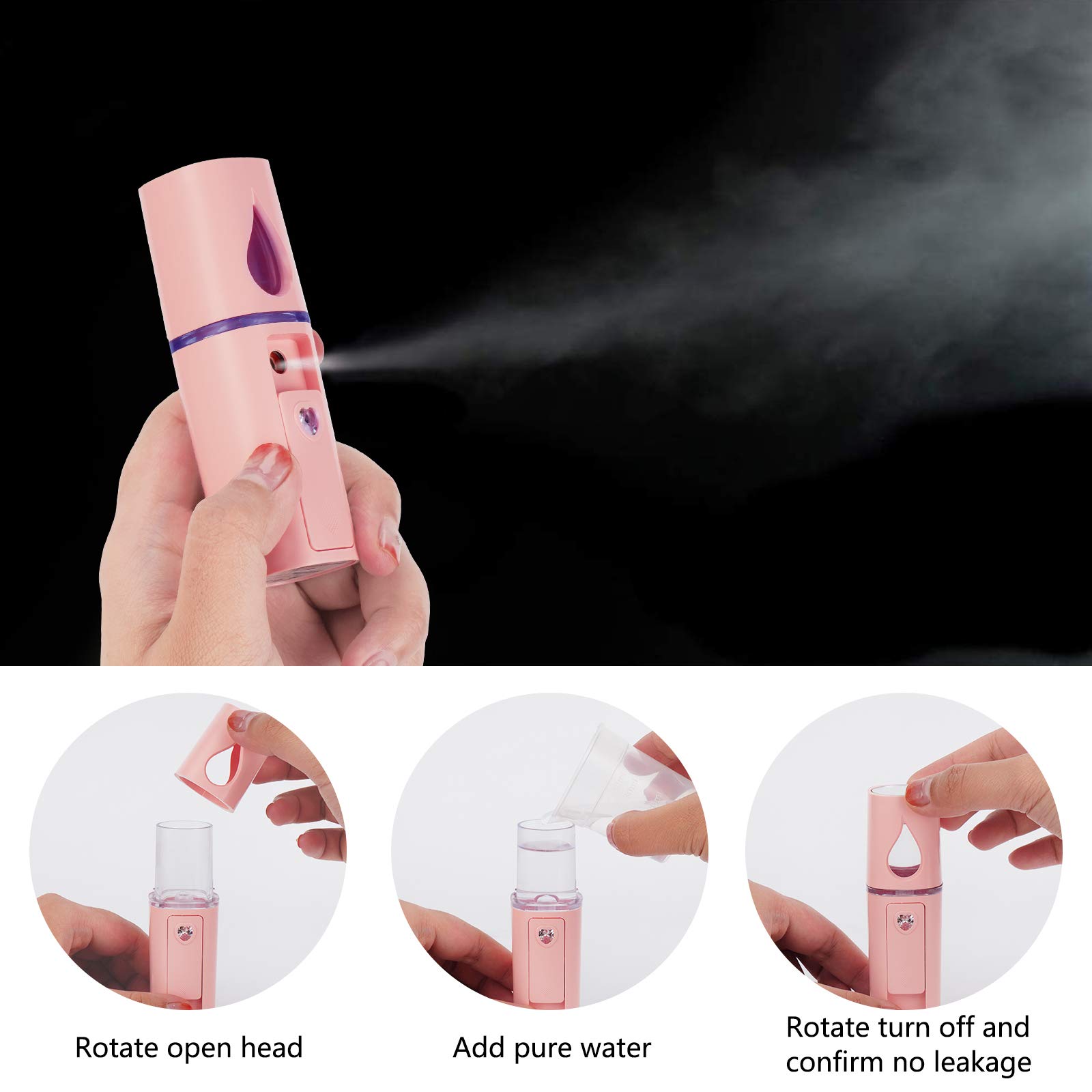 Facial Steamer for Face Nano Facial Mister Sprayer Set, Face Steamer for Facial Deep Cleaning, Portable Mini Face Steamer for Clogged Pore, Sinuses (Include Blackhead Remover Kit, Brush)