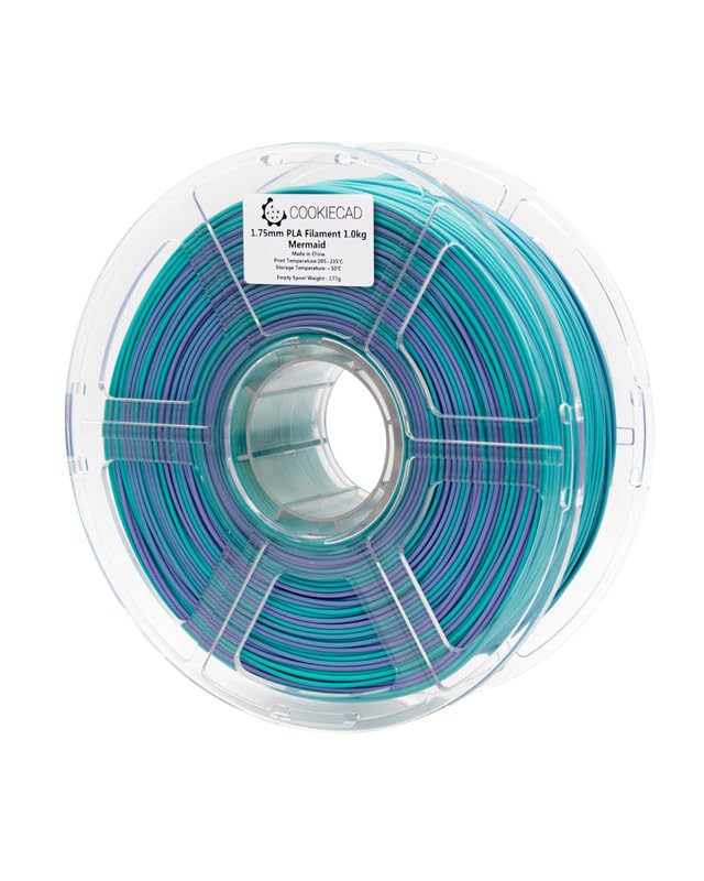 Cookiecad PLA Filament 1.75mm 1kg Rainbow Multicolor 3D Printer Filament - Mermaid PLA