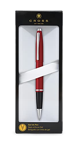 Cross Calais Refillable Gel Ink Rollerball Pen, Medium Rollerball, Includes Premium Gift Box - Matte Metallic Crimson