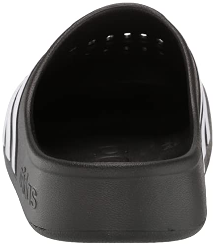 adidas Unisex Adilette Clogs Slide Sandal, Core Black/White/Core Black, 9 US Women/8 US Men