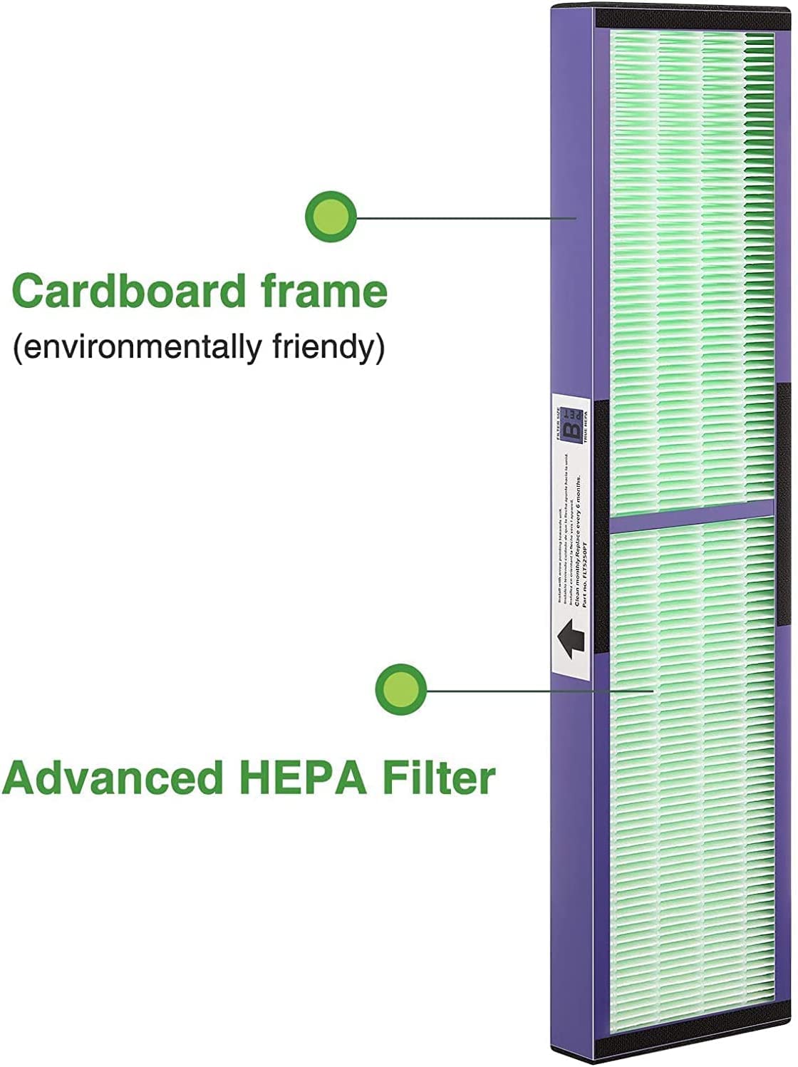 2 Pack FLT4825 True HEPA Filter B Replacement Compatible with Germ Guardian AC4825 AC4850PT