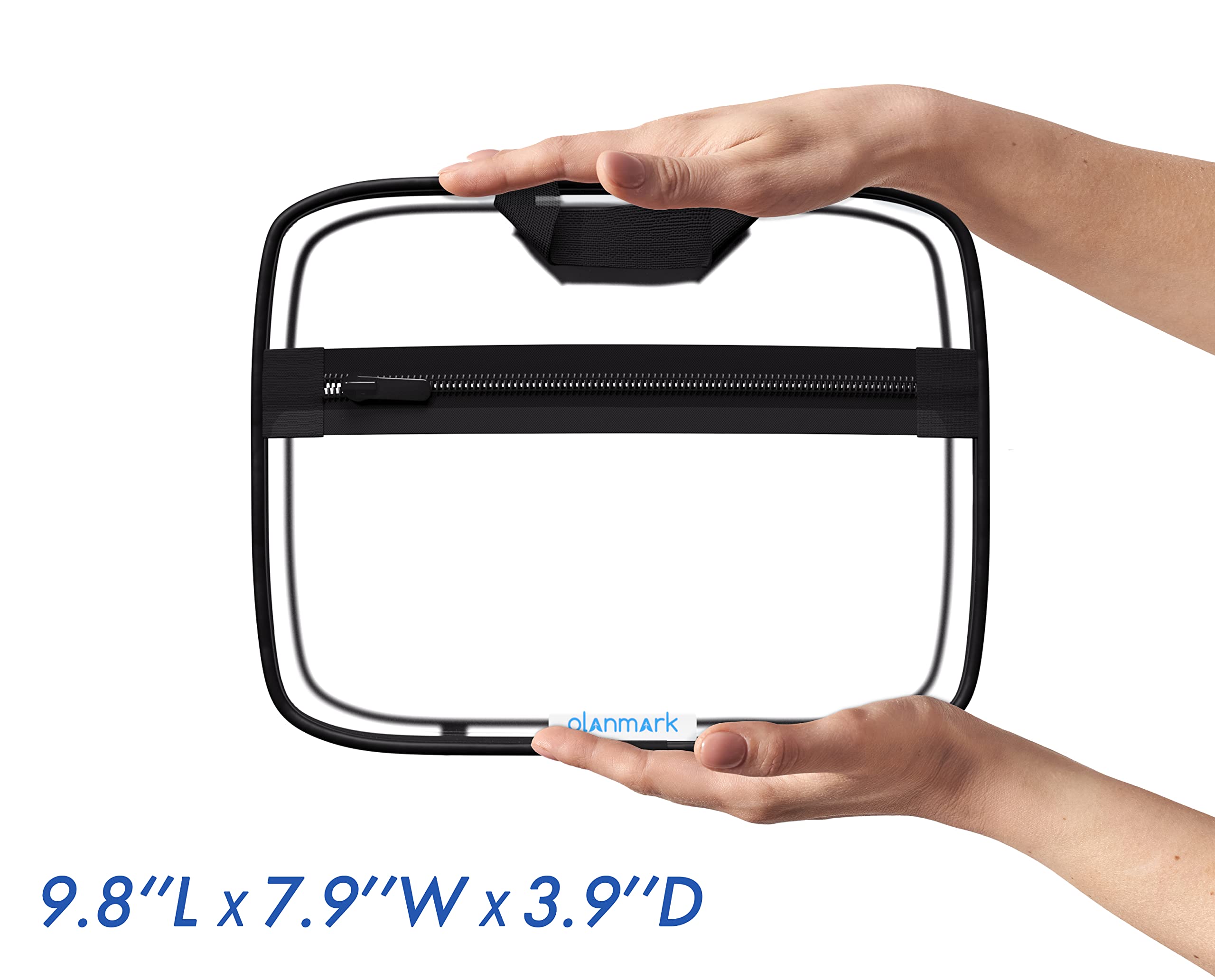 Clear Toiletry Bag - PVC Makeup Bag - Large Transparent Cosmetic Travel Case - See Through Packing Cube with Handle - Clear Bag with Zipper - Plastic Storage Pouch for Women