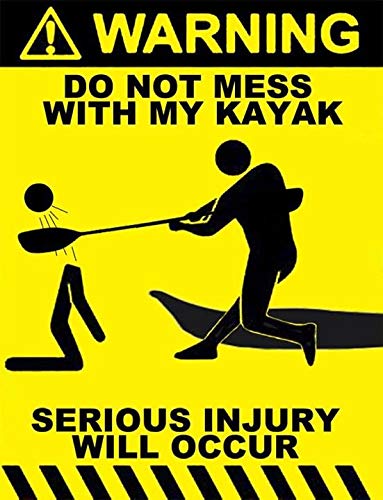 2 pcs Kayak Warning Sticker Decal, Kayak Decals for Kayak, Canoe, Fishing Boat, Wall, Car