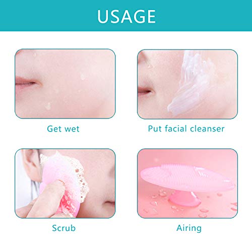 OBSCYON 6 Pieces Soft Silicone Face Scrubber Facial Cleansing Brush Pore Cleansing Pad, Lip Exfoliator Brush, Silicone Face Mask Brush for Skin Care