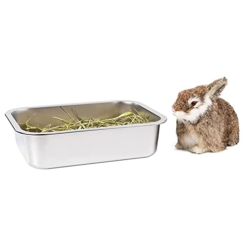 awcnilacav Stainless Steel Litter Box for Cat and Rabbit Odor Control Non Stick Smooth Easy to Clean Never Bend Rust Proof Stainless Steel Litter Box Extra Large for Cats