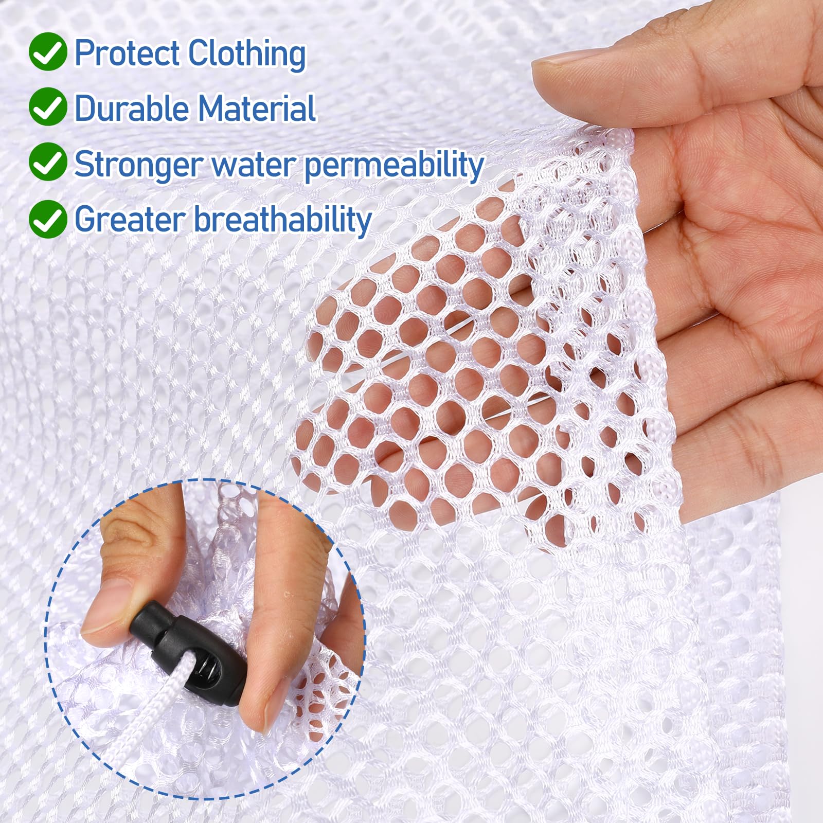 2 Pcs Laundry Bag Mesh Wash Bags Mesh Laundry Bag for Socks Machine Washable Drawstring Design Travel Laundry Garment Bag Mesh Washable for Blouse, Hosiery, Stocking, Underwear 12Γ16 inch, 16Γ20 inch