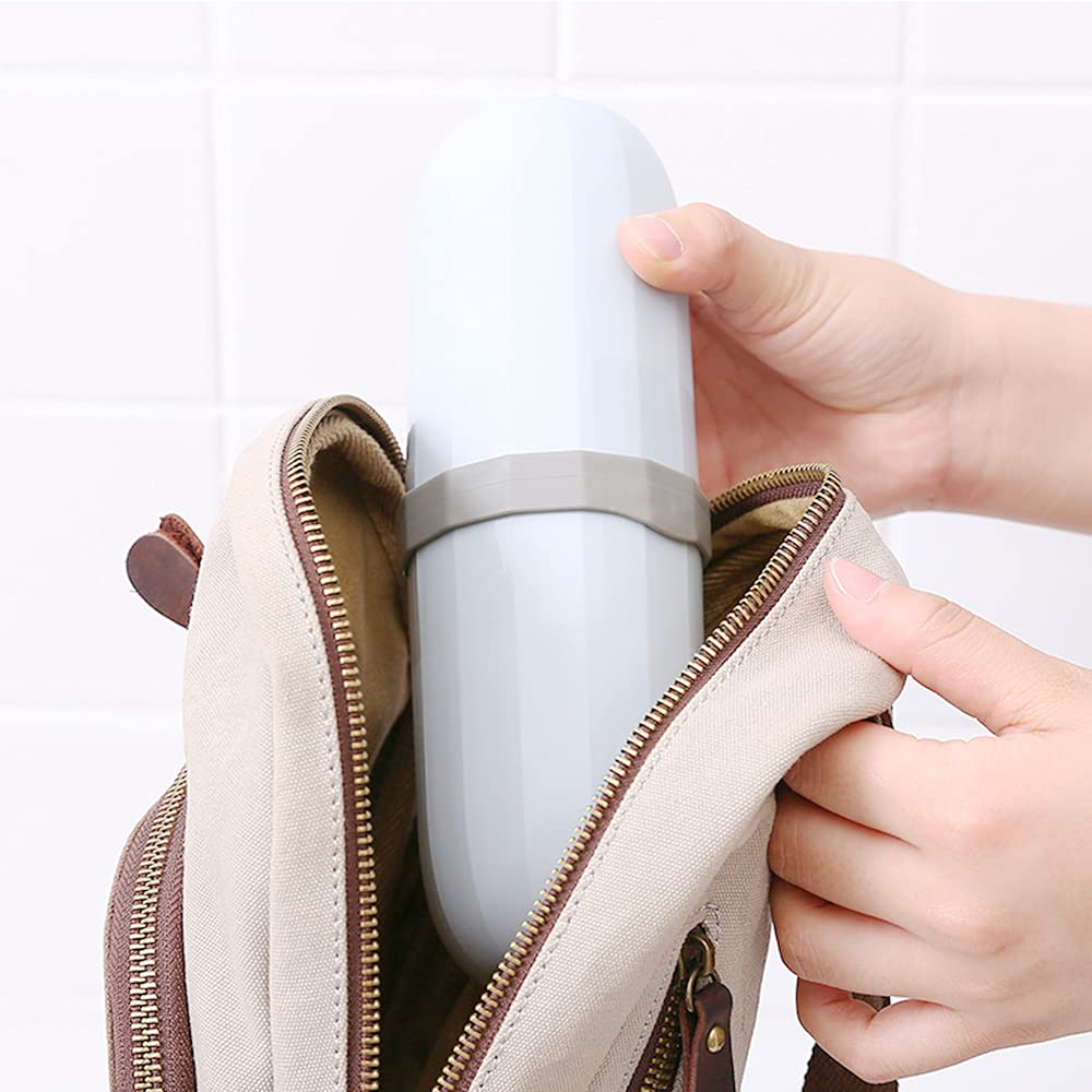 Travel Toothbrush Cup Case, Portable Plastic Toothbrush Holder Case Toothbrush Travel Containers with Cover Toothpaste Storage Box for Travel Business Trip Home Camping School Daily Uses