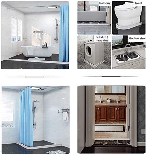 39 Inch Collapsible Shower Water Guard, Water Dam Barrier Shower Threshold Shower Water Stopper Threshold for Shower Stall, Stay Dry Retainer for Wet and Dry Separation (thick right angle 39'') …