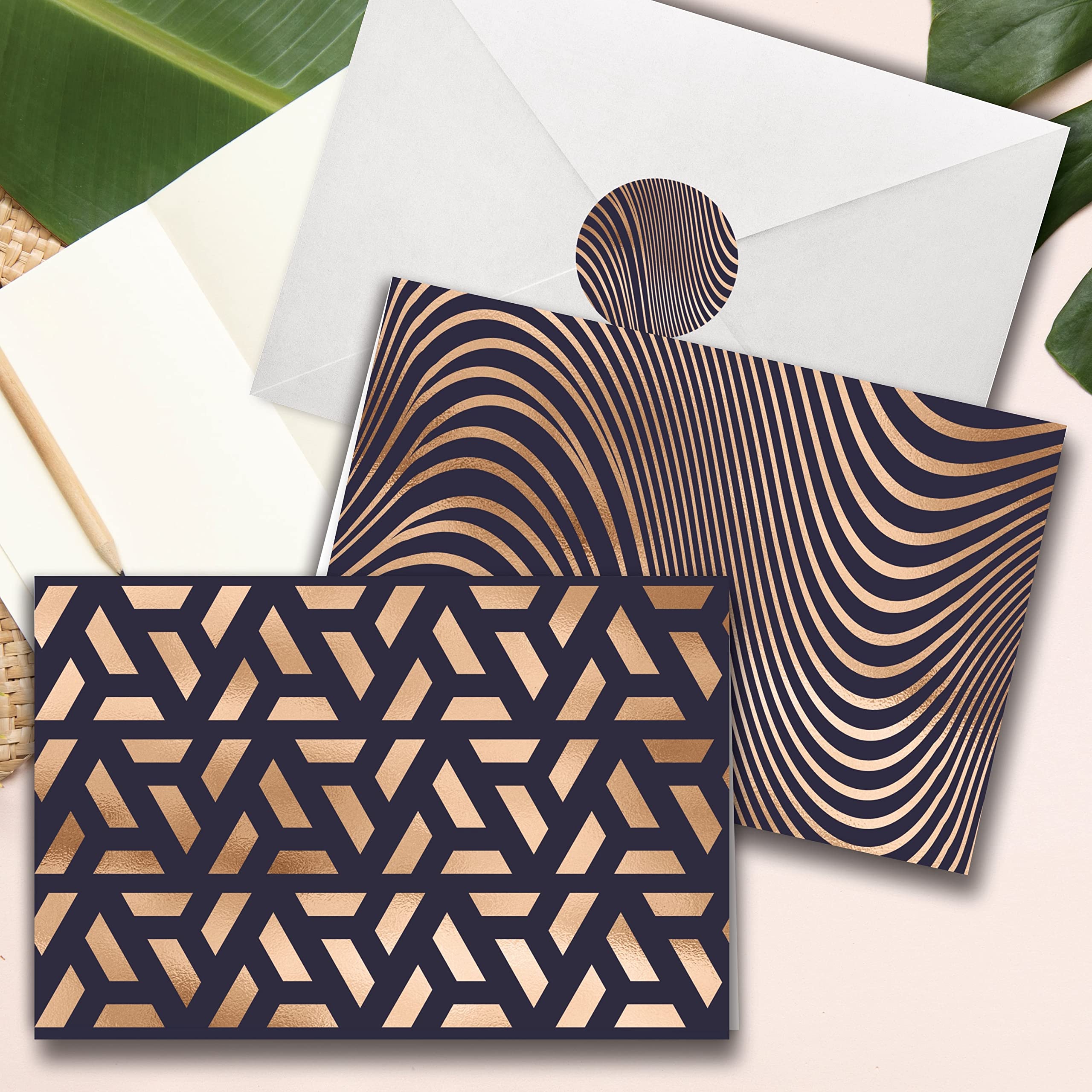 50-Pack Assorted Greeting Cards: 4x6’’ Blank Note Cards with Envelopes and Matching Stickers - Featuring 10 Unique Designs for Various Occasions Such as Thank You, Birthday, Business, and More
