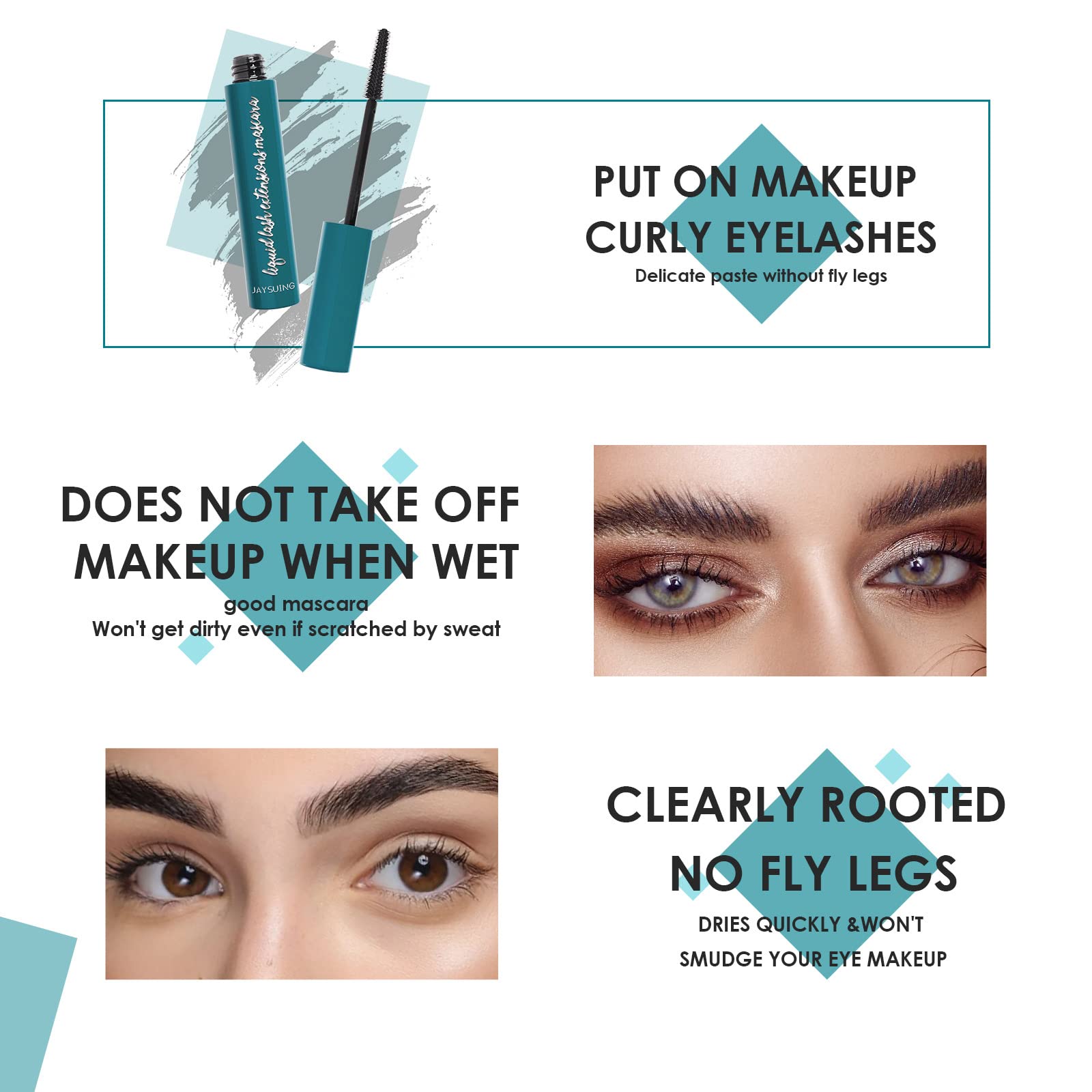 2 PCS Thrive Mascara Liquid Lash Extensions Black Mascara for Natural Lengthening and Thickening Effect, Waterproof Smudge-proof Natural No Clumping Smudging Lasting All Day, 0.76 Ounce
