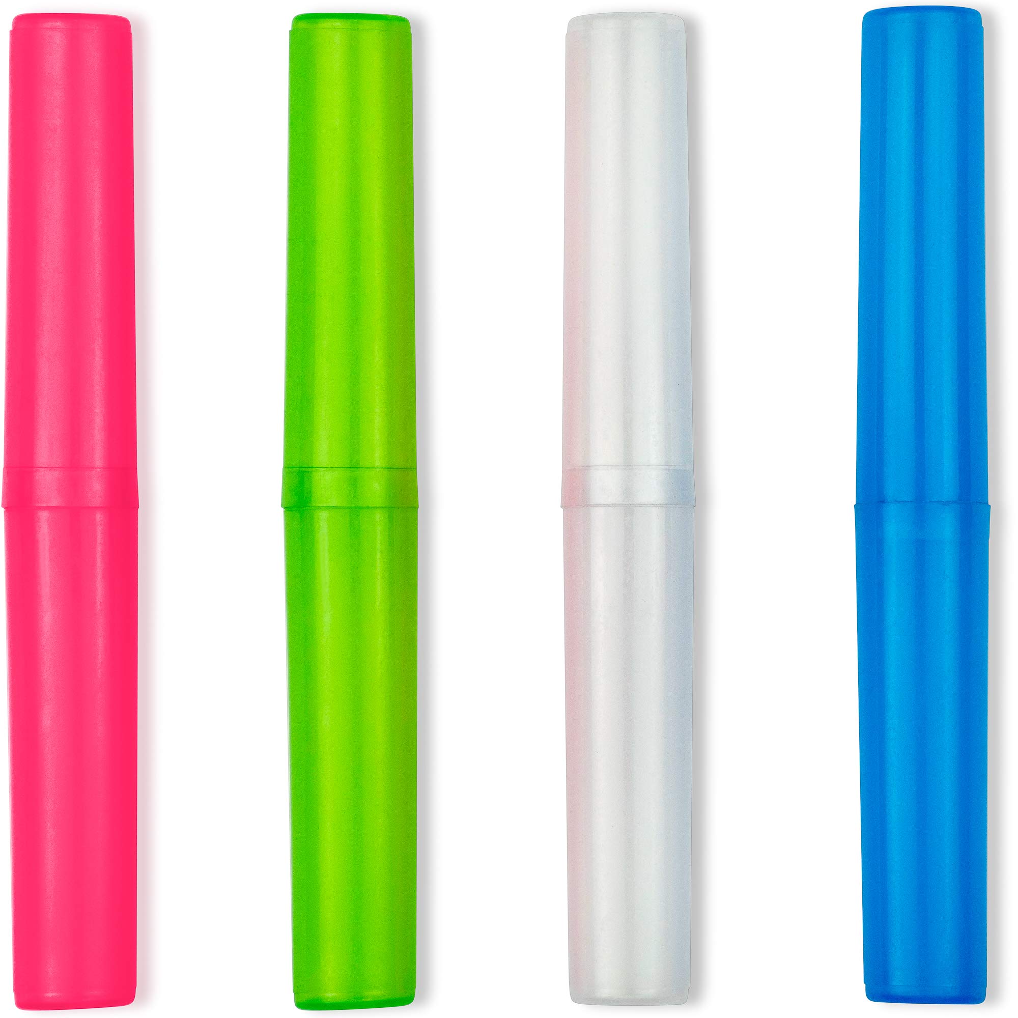 DecorRack 4 Travel Toothbrush Holders, Toothbrush Travel Case Perfect for Kids, Home, Hotel, Road Trips, Hiking, Camping, (Pack of 4)
