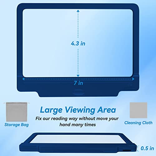 5X Magnifying Glass for Reading, Large and Lightweight Magnifier with 36 Ultra-Bright Dimmer LED Lights Provide Full-Page Viewing Area Evenly Lit Perfect for Low Vision Person and Seniors(Dark Blue)