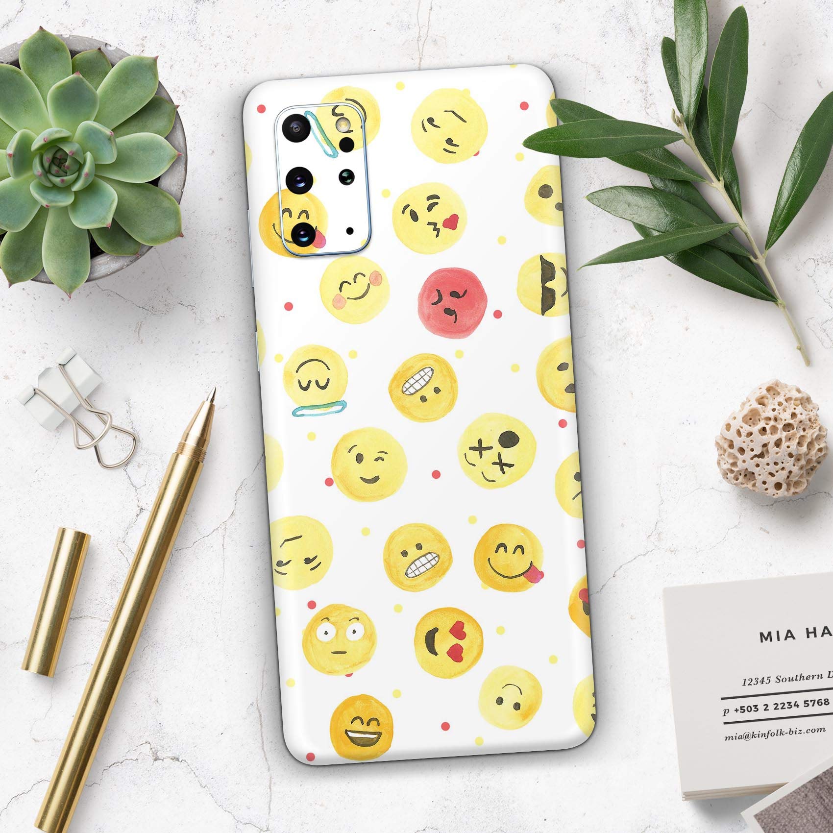 DesignSkinz The All Over Emoji Pattern Protective Vinyl Decal Wrap Skin Cover Compatible with The Samsung Galaxy S20 (Screen Trim & Back Glass Skin)